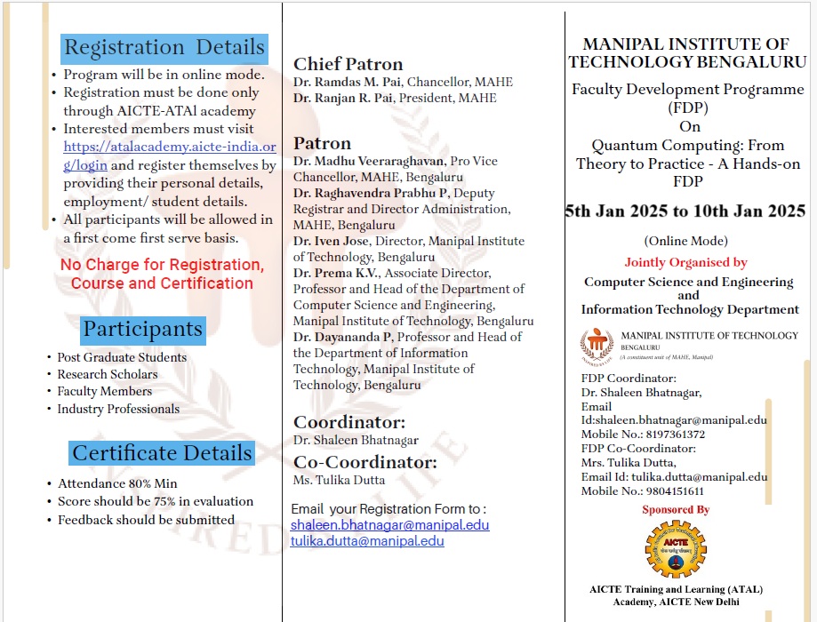 Quantum Computing: From Theory to Practice - A Hands-on FDP